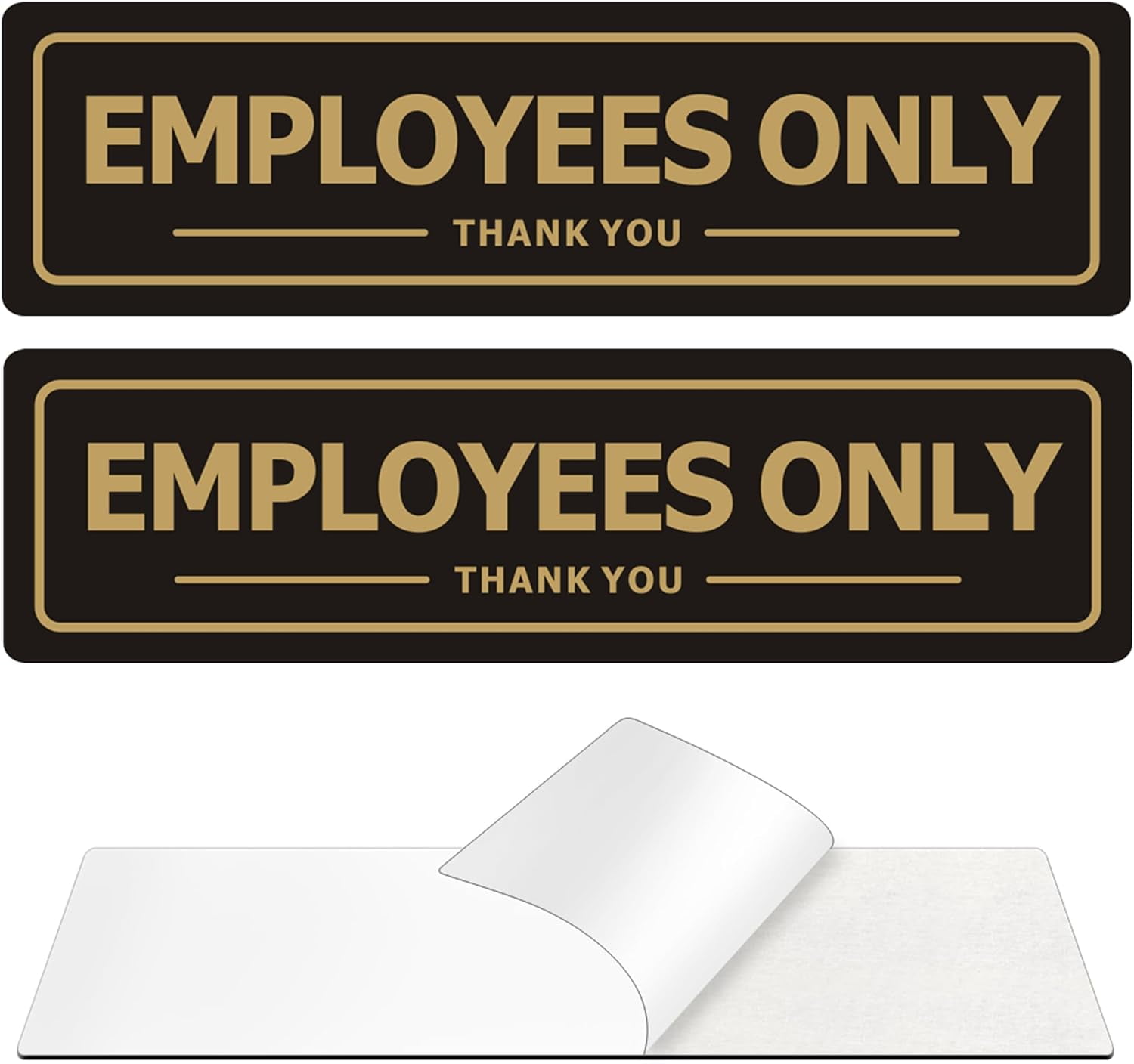 Employees Only Sign - 2 Pack Office Door Signs for Business Store Wall ...