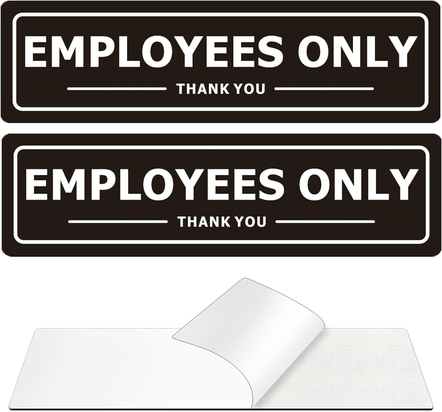 Employees Only Sign - 2 Pack Office Door Signs for Business Store Wall ...