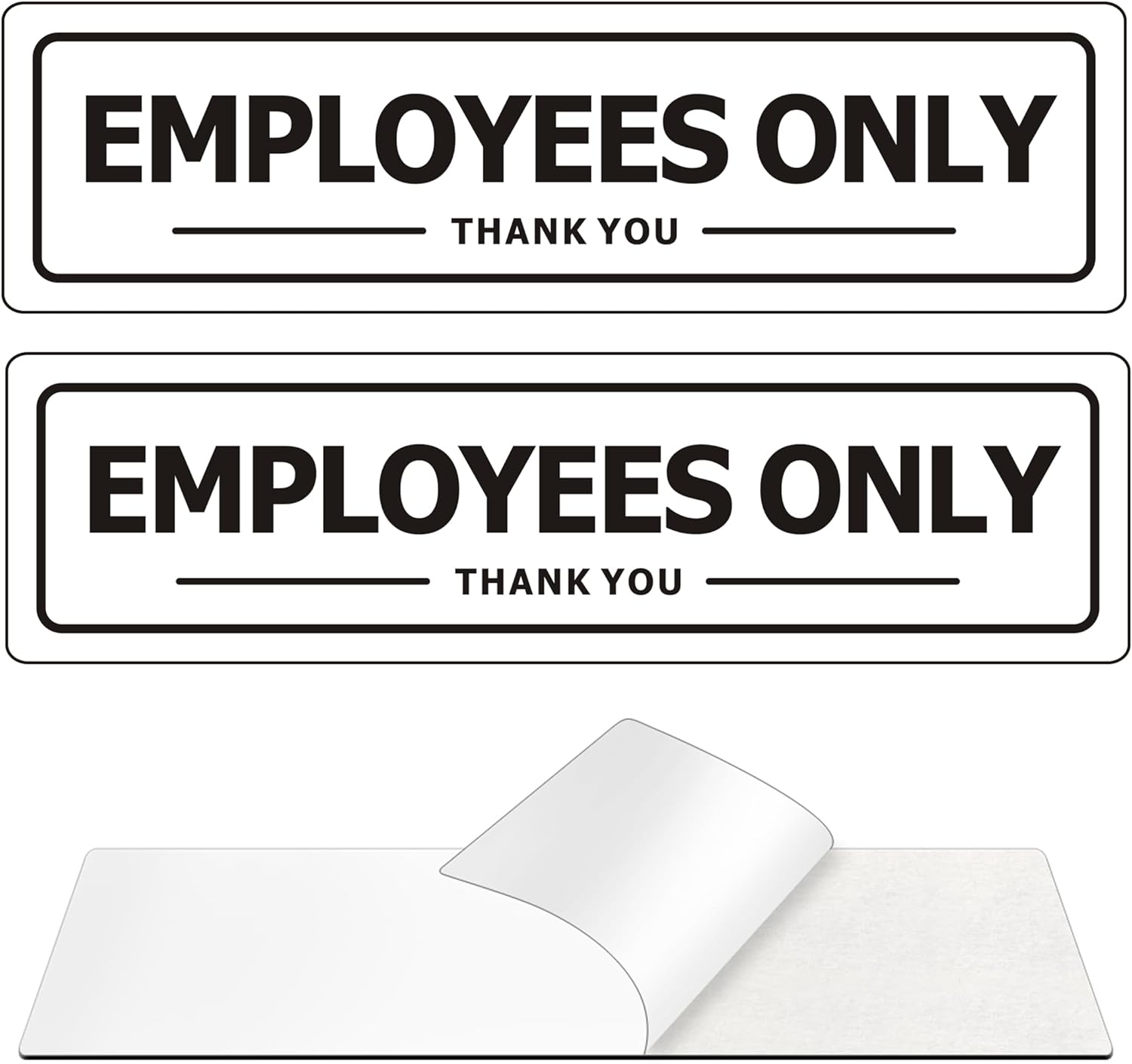 Employees Only Sign - 2 Pack Office Door Signs for Business Store Wall ...