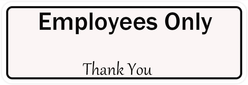Employees Only Sign 9 X 3 Inch Acrylic Plastic Sign With Symbols, Self ...