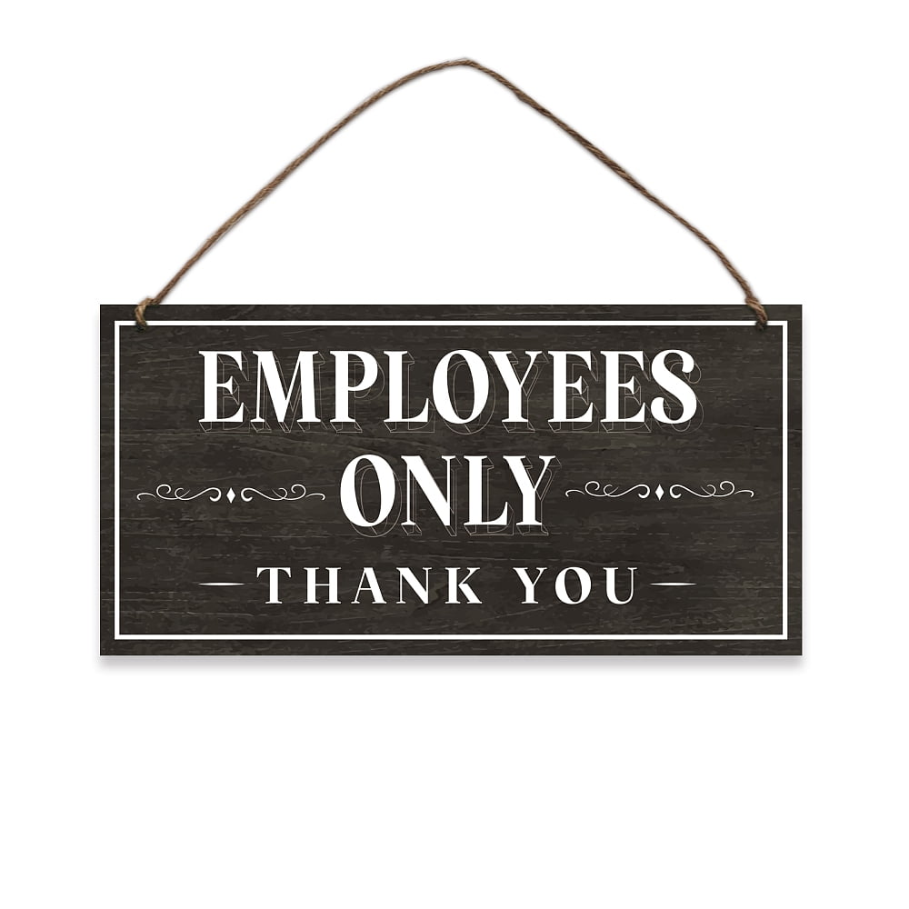 Employees Only Wood Sign Natural Wood Hanging Plaque Rustic Farmhouse ...
