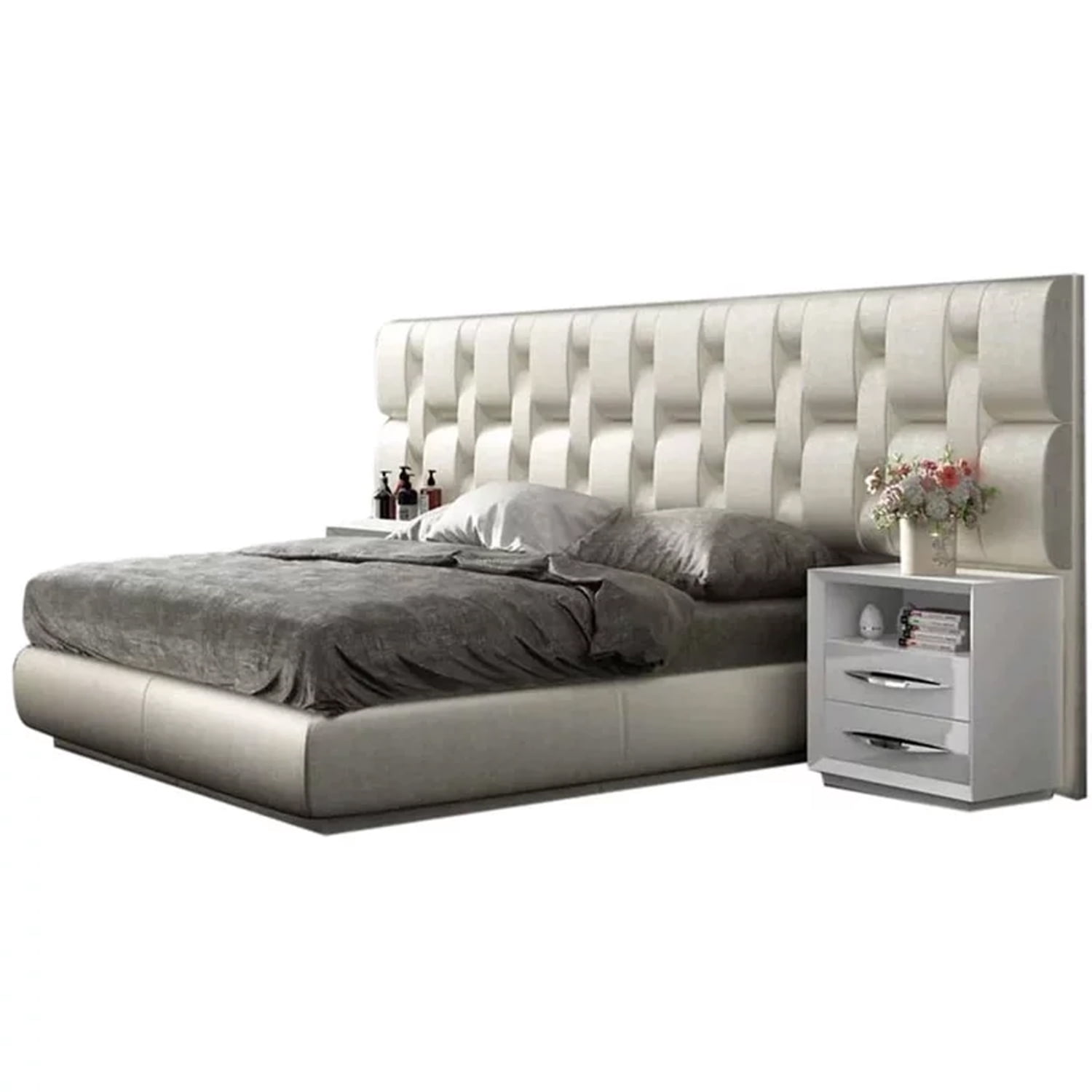 Emporio 3-Piece Modern Queen Size Bedroom Set, White - Walmart.com