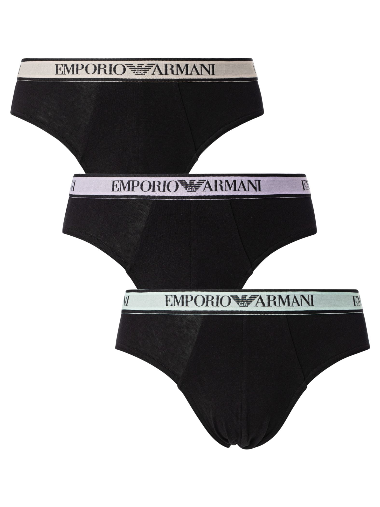 Emporio Armani 3 Pack Briefs, Black - Walmart.com