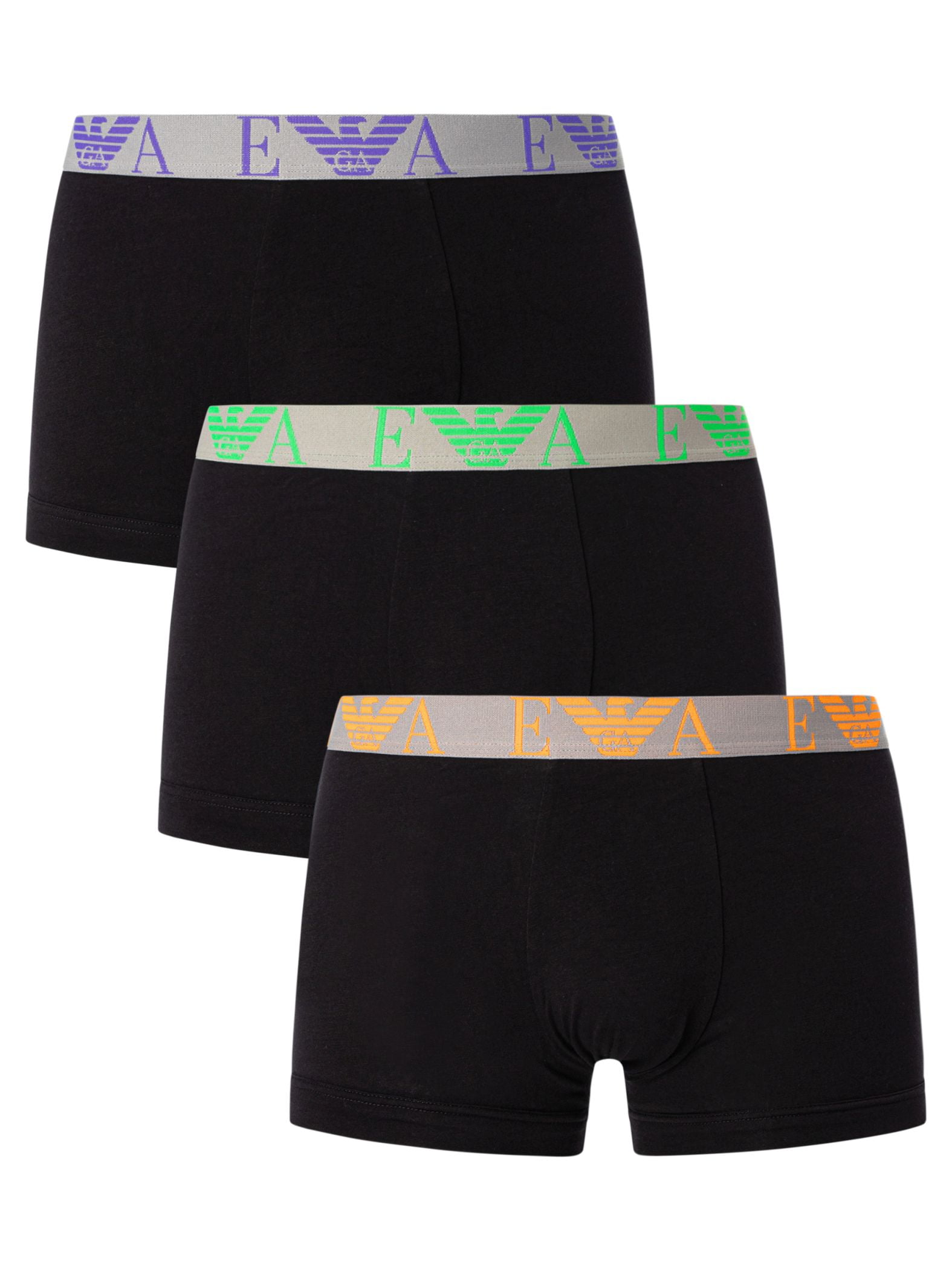 Emporio Armani 3 Pack Trunks, Black - Walmart.com