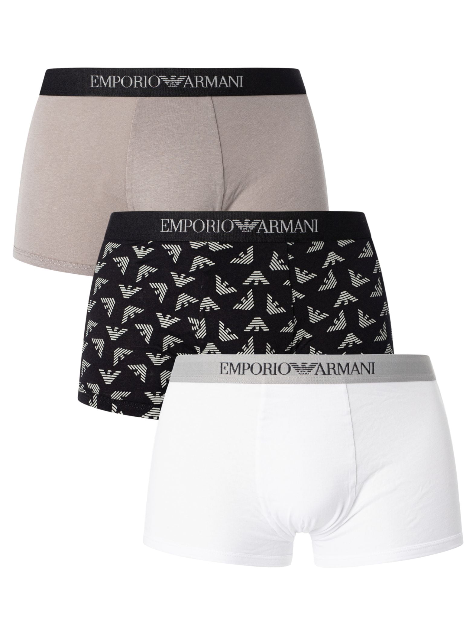 Emporio Armani 3 Pack Trunks, Multicoloured - Walmart.com