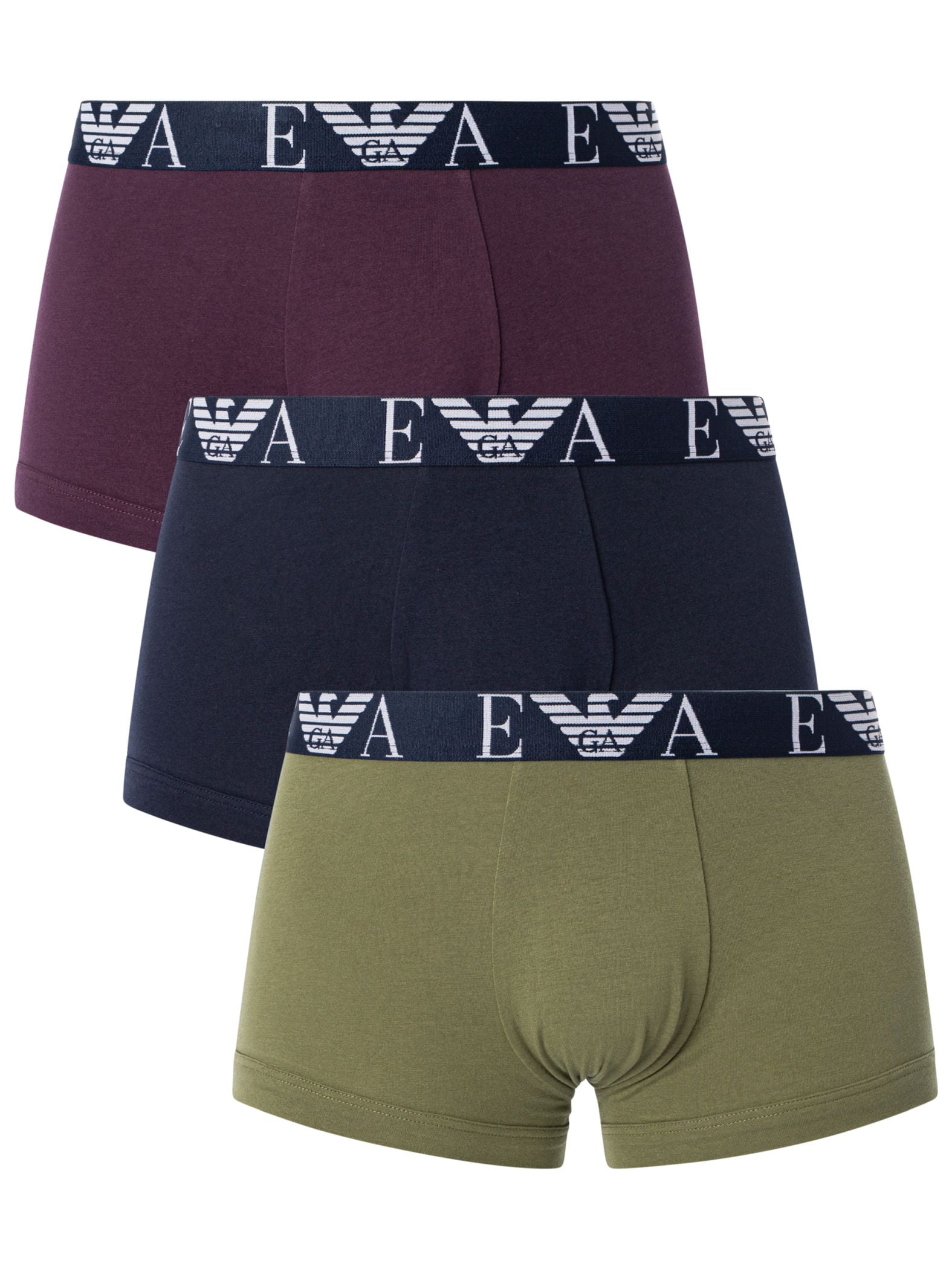 Emporio Armani 3 Pack Trunks, Multicoloured - Walmart.com