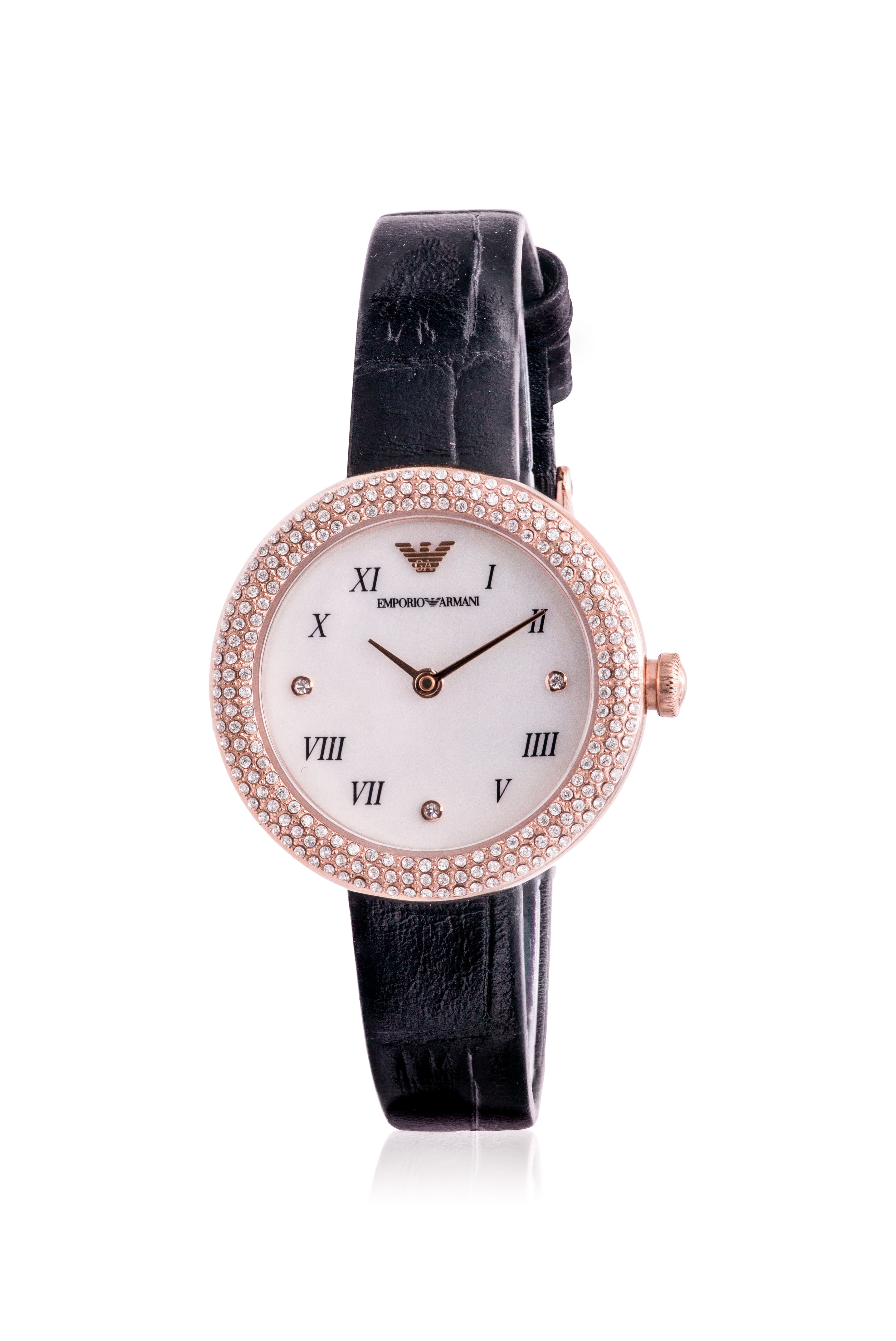 Emporio Armani AR11356 30 mm Rose Gold-Tone Leather Watch for Womens, Stainless Steel - Walmart.com