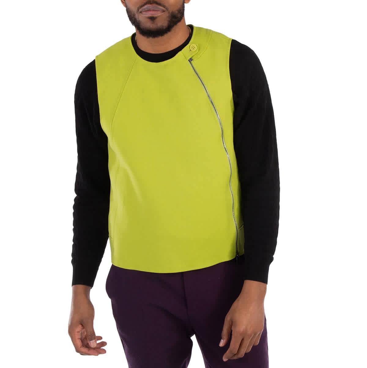 Emporio Armani Asymmetric-Zip Neon Vest, Brand Size 50 ( US Size 40 ...