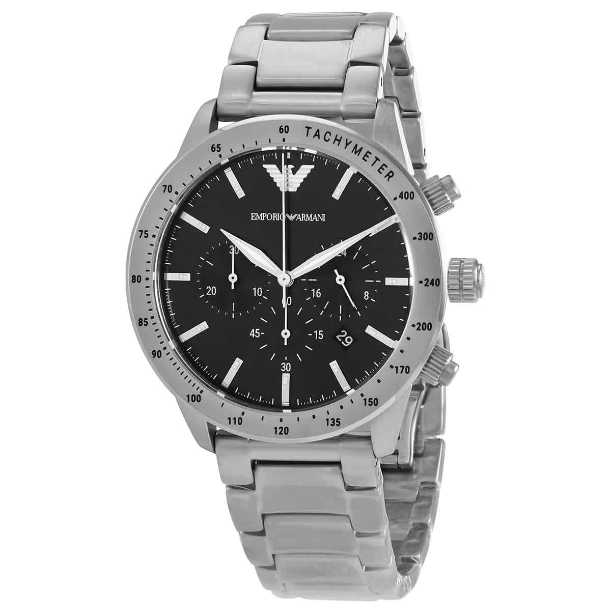Emporio Armani Mario Chronograph Quartz Grey Dial Men's Watch AR11410 ...