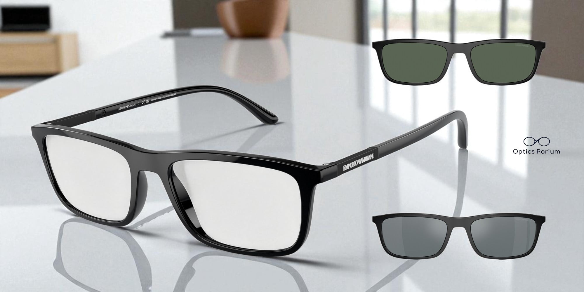 Emporio Armani EA 4160 Plastic Unisex Rectangle Sunglasses Shiny Black ...