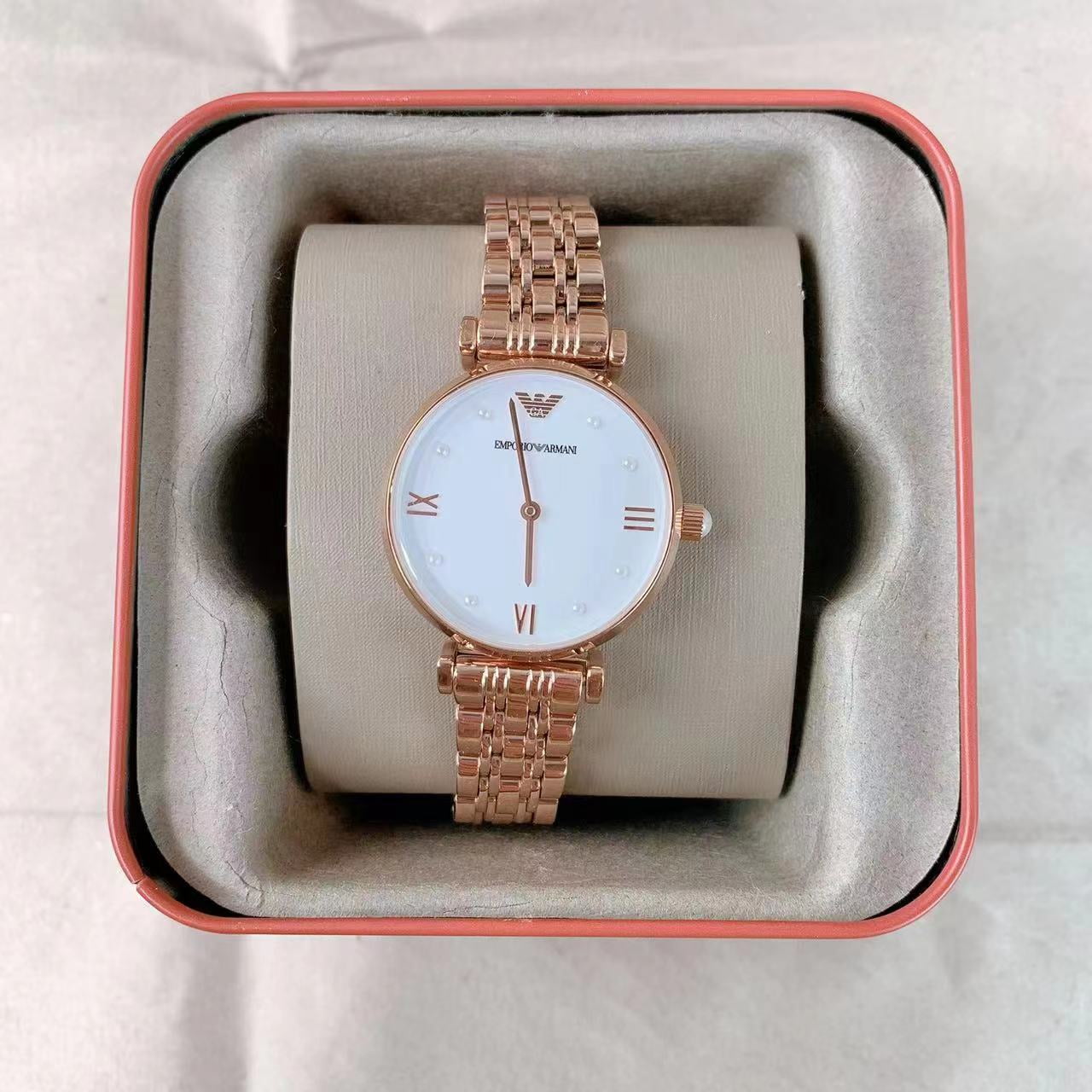 Emporio Armani Gianni T-Bar Quartz Ladies Watch AR11267, White Dial ...