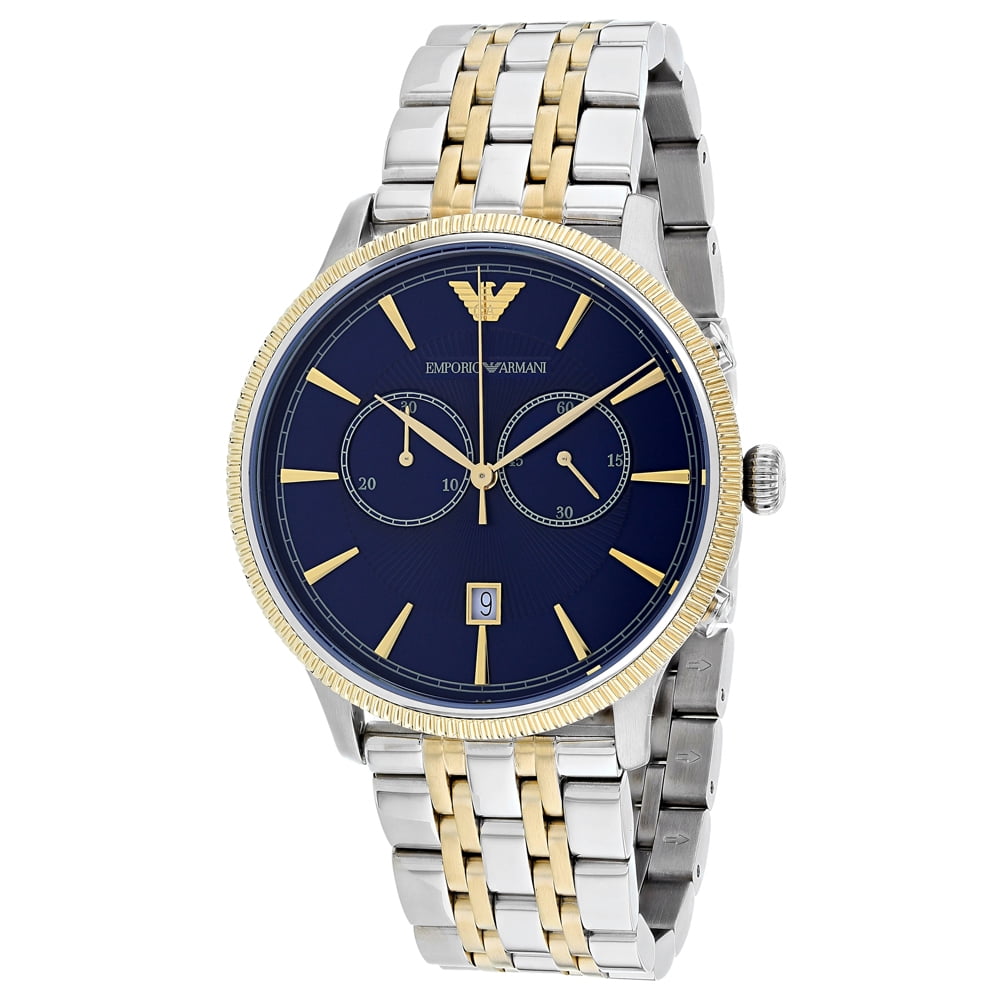 Emporio Armani Men's AR1847 Navy Blue/Silver Analog Watch - Walmart.com