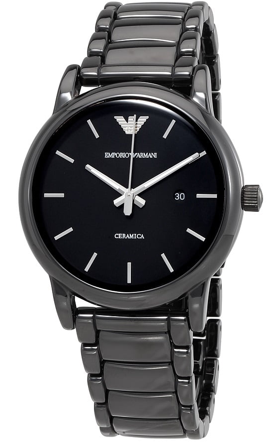 Emporio Armani Men's Emporio Black Stainless Steel Chronograph Watch ...