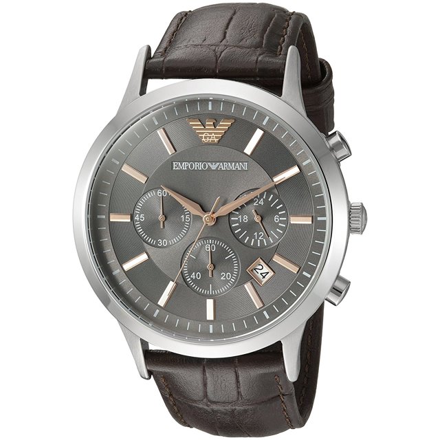 Emporio Armani Men's Emporio Leather Chronograph Watch AR2513 - Walmart.com