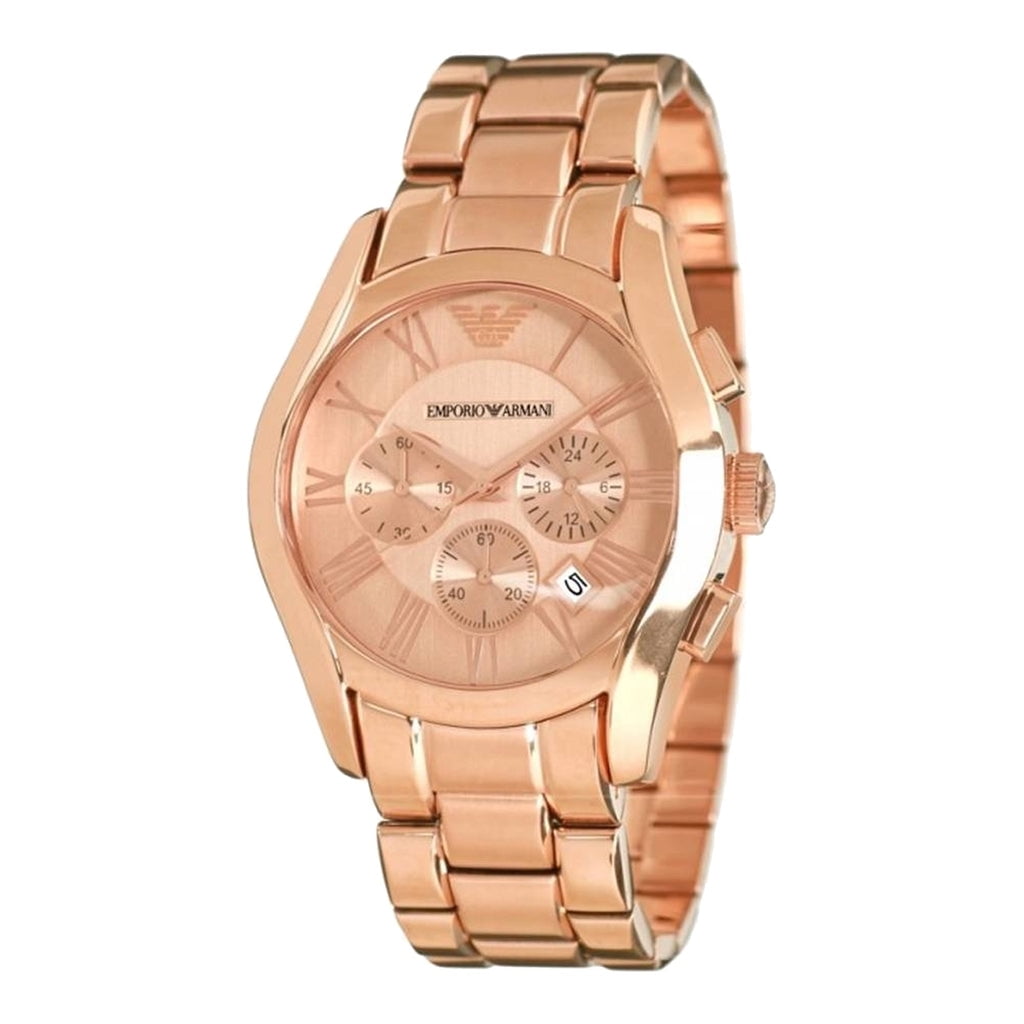 Emporio Armani Men's Watch Valente Chronograph Rose Gold PVD AR0365 ...
