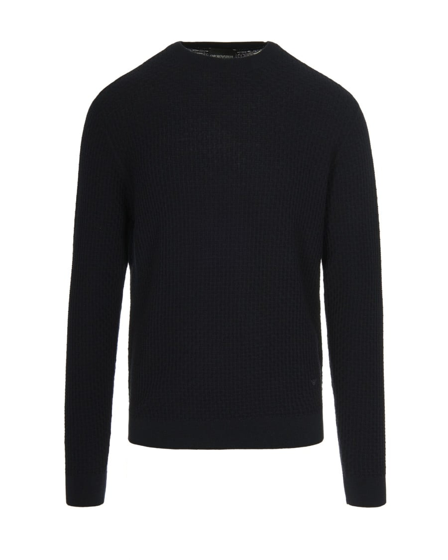 Emporio Armani Navy Blue Virgin Wool Sweater (Men's) - Walmart.com