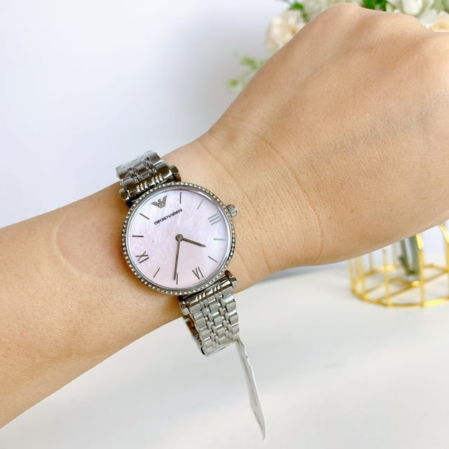 Emporio Armani Women's Gianni T-Bar Mother of Pearl Watch AR1779 ...