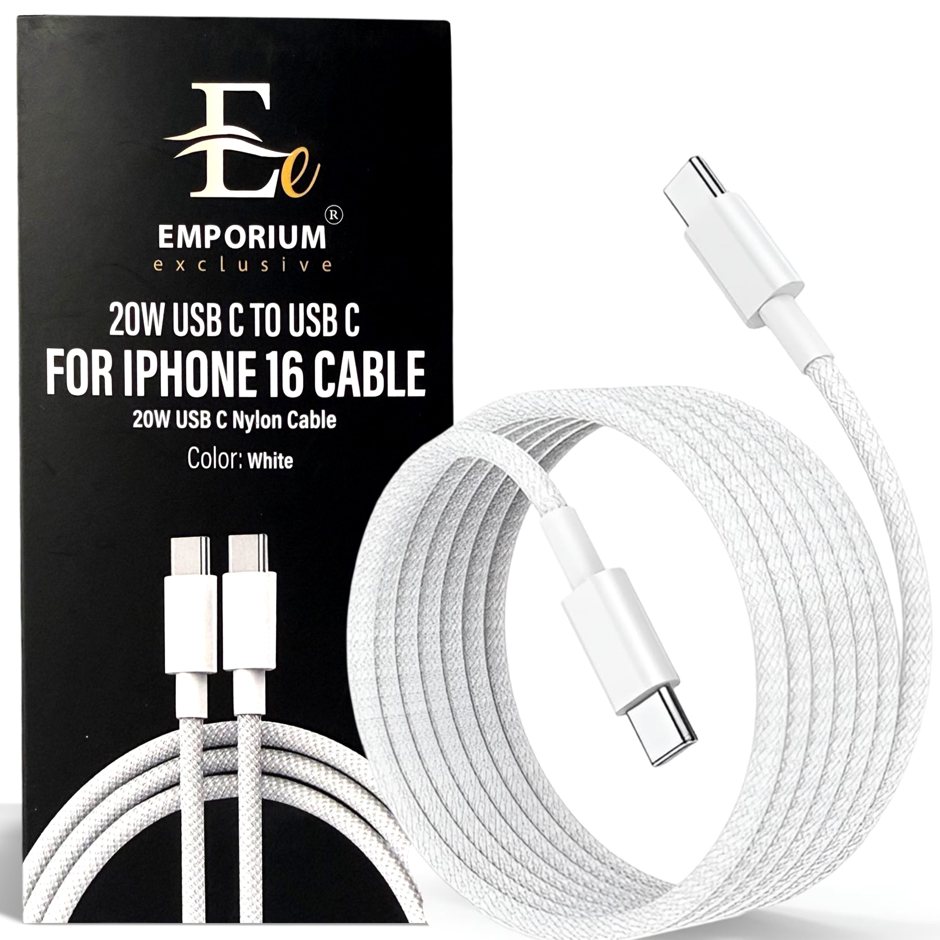 Emporium Exclusive | Fast Charging Nylon Braided C to USB C Cable ...