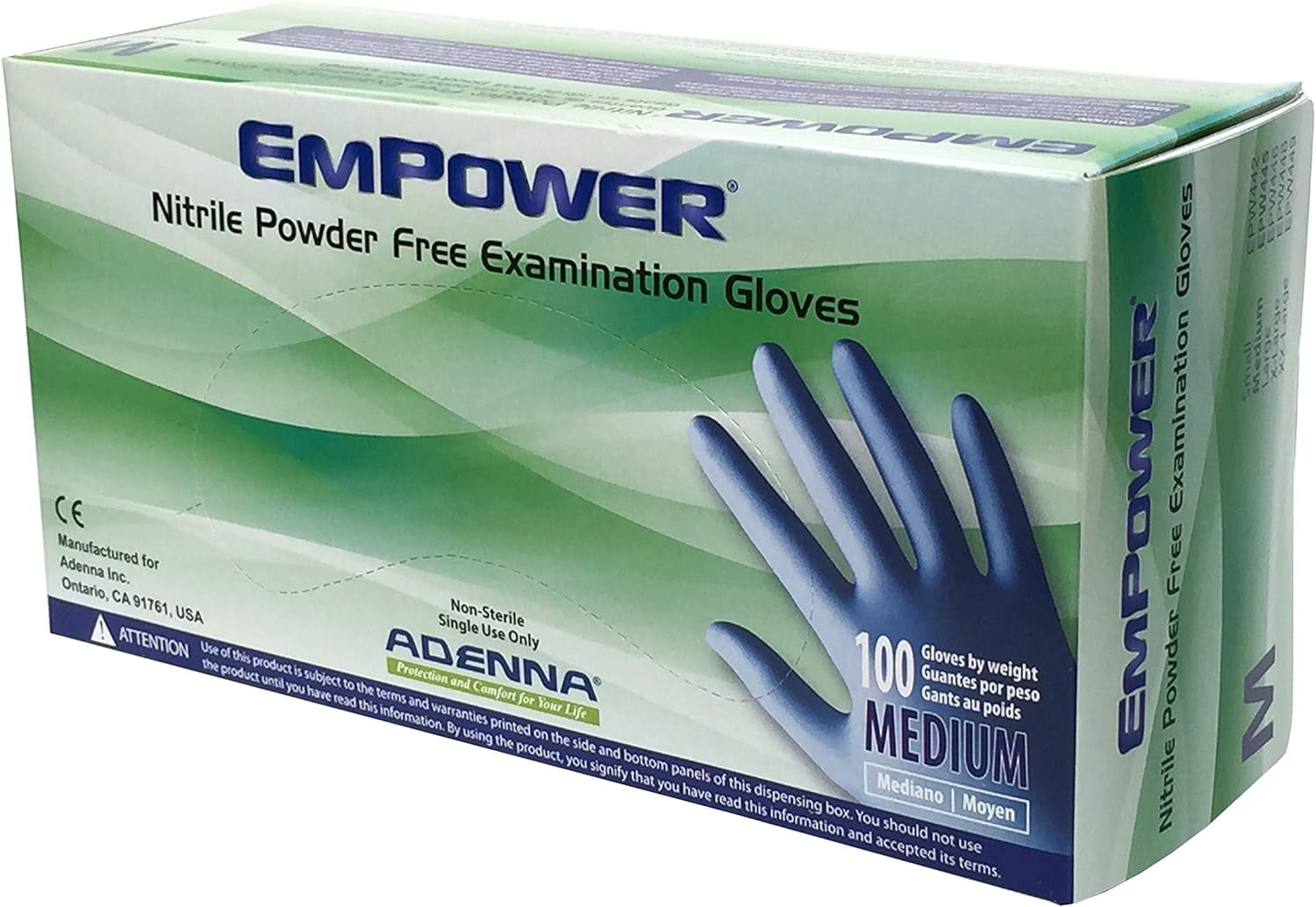 Empower Nitrile Examination Grade Gloves, 8mil Finger, Blue, Powder ...