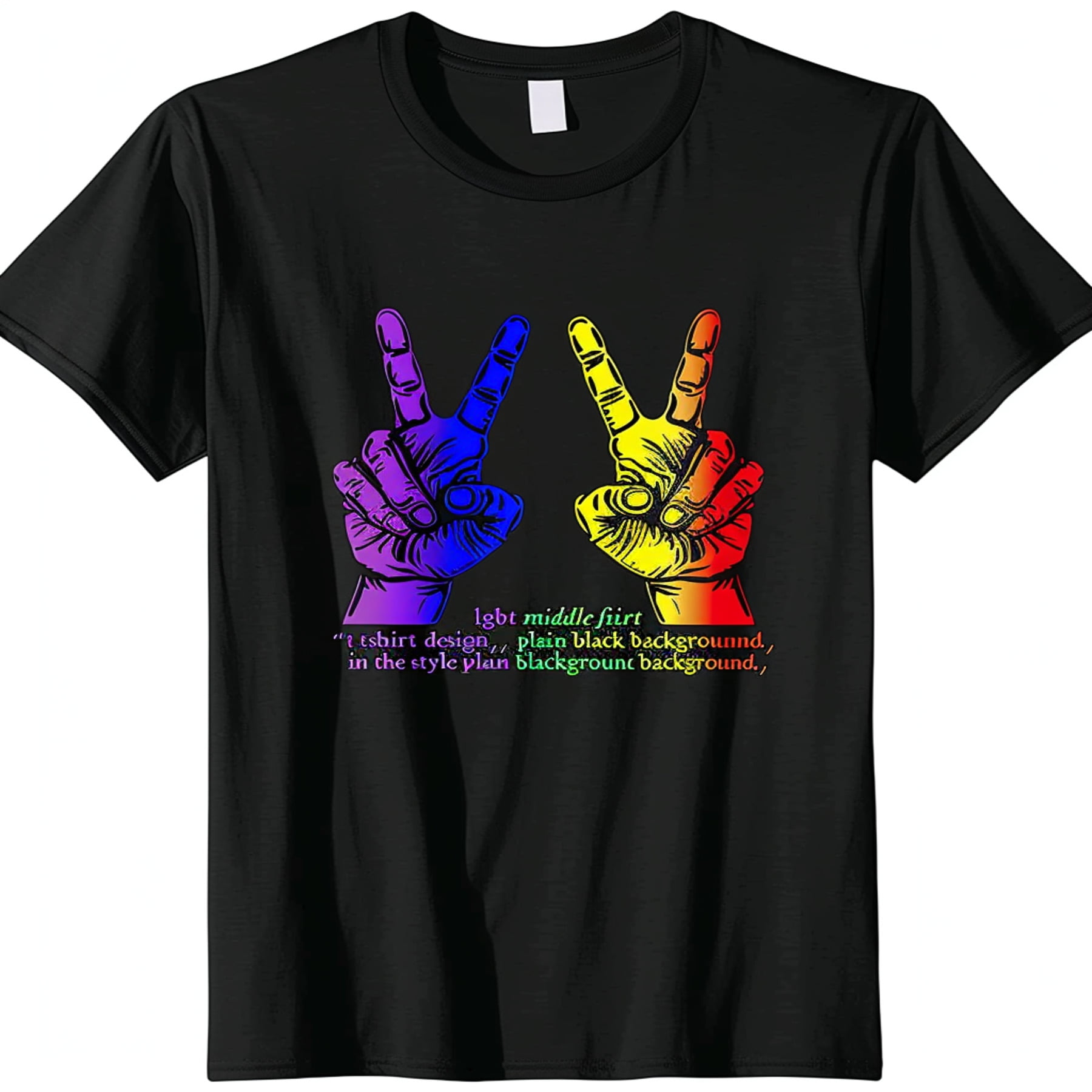 Empower with Pride: LGBT Middle Fingers Design on Stylish Black Tee ...