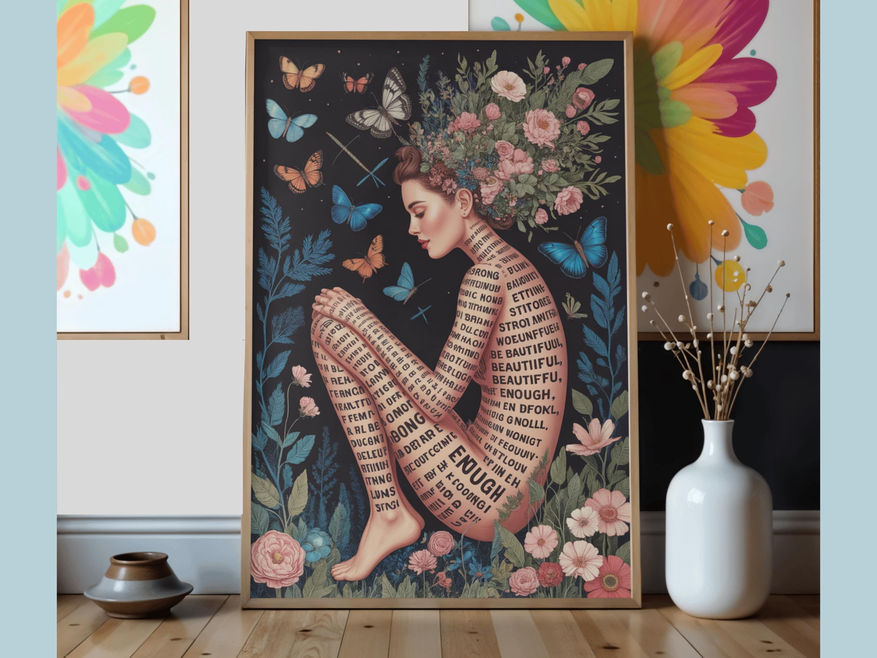Empowered Woman Affirmation Art Self Love Wall Decor Poster Vintage ...