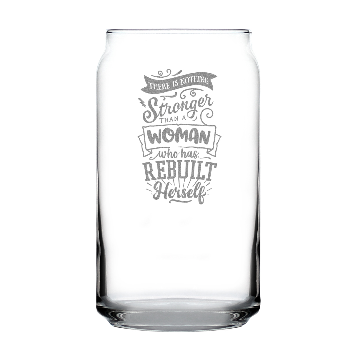 Empowered Woman Quote Etched Glass, Inspirational 16oz Can Shaped Pint ...