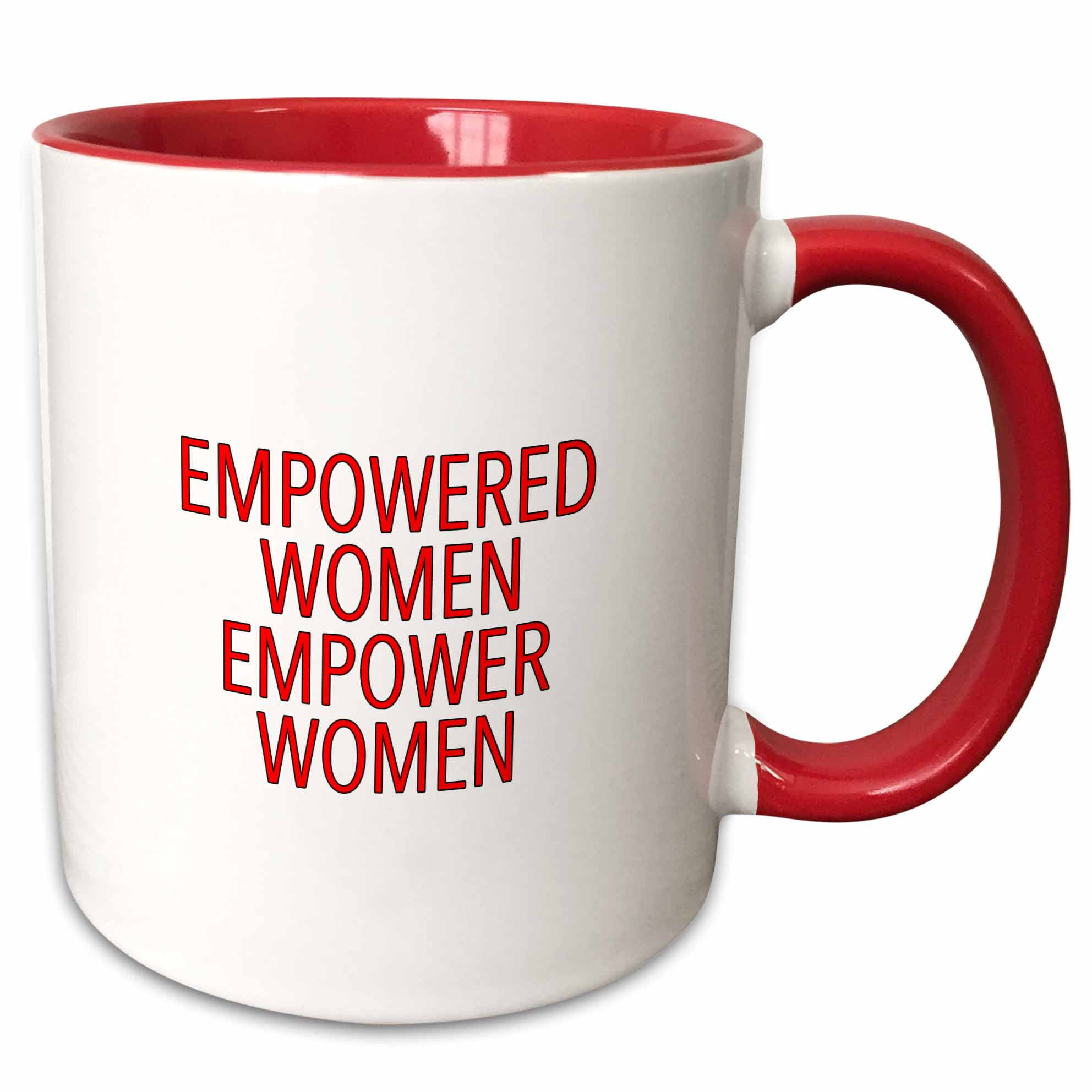 3drose, Empowered Women Empower Women Red, 15oz Two-tone Red Mug ...