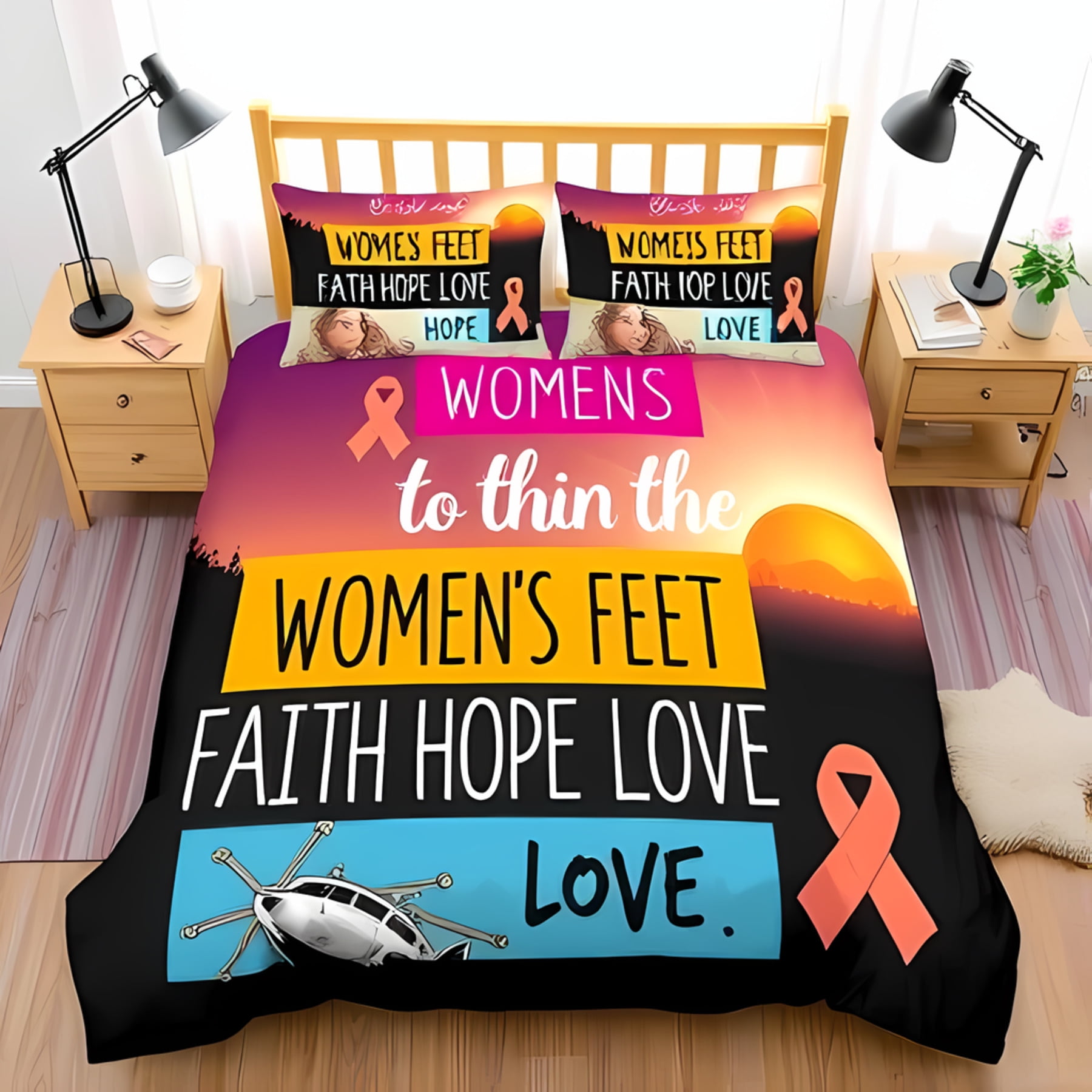 Empowering 3-Piece Duvet Cover Set - Colorful Design with " WOMEN'S ...