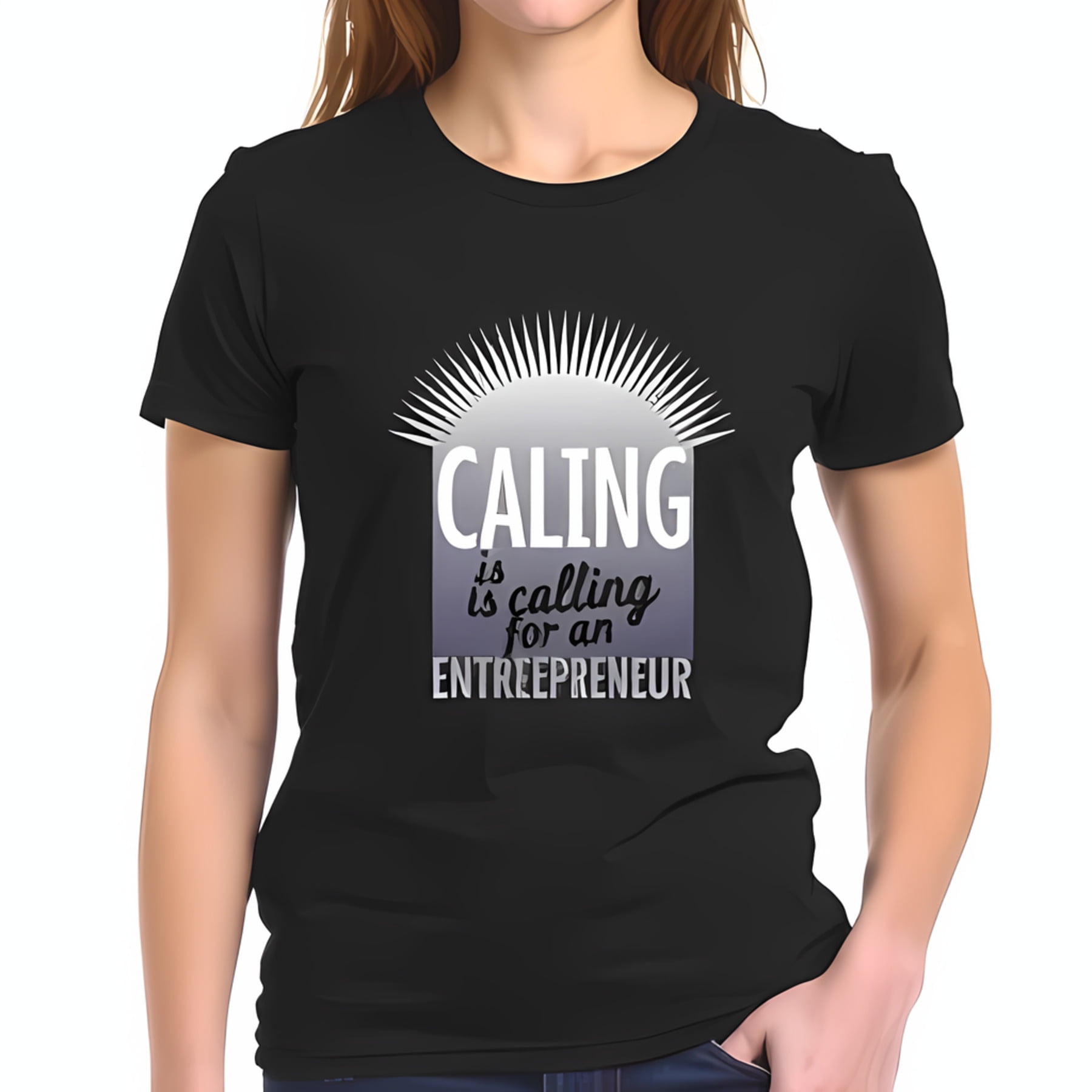 Empowering Black Cotton Short Sleeve T-Shirt for Entrepreneurs ...