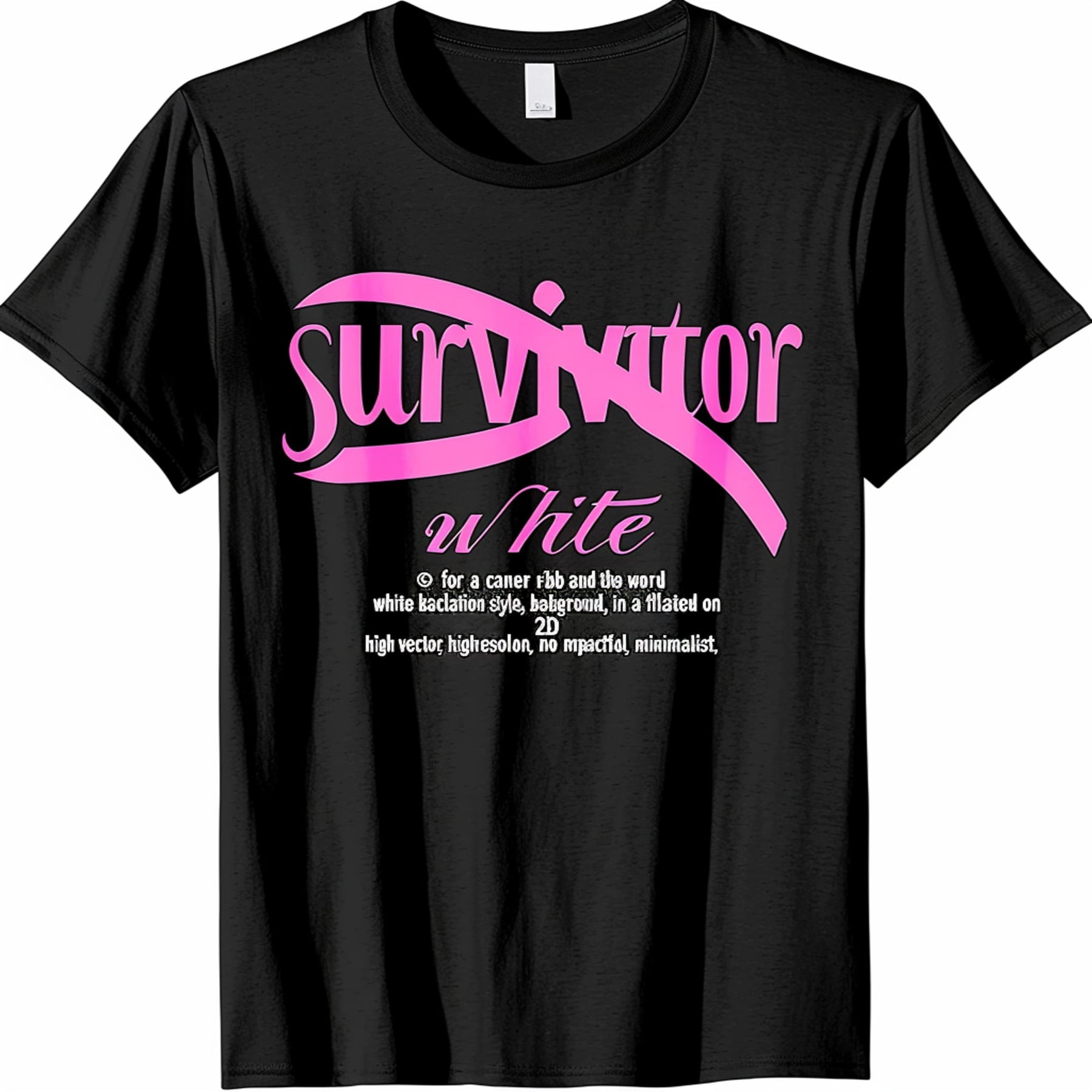 Empowering Cancer Survivor Black TShirt with Pink Ribbon & 'Survivor ...