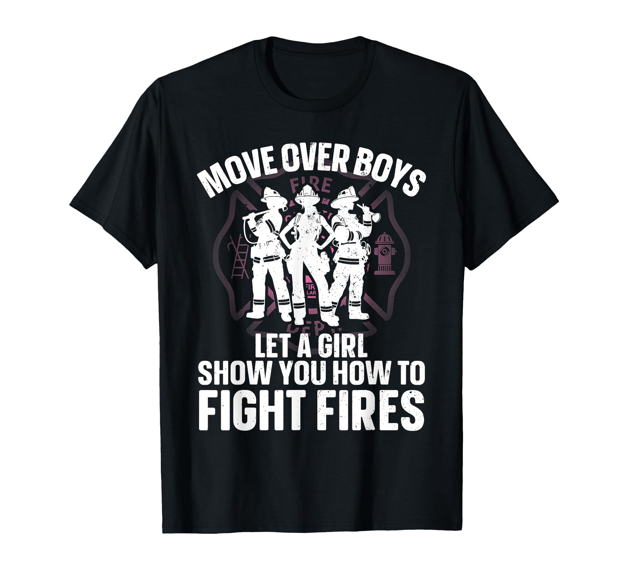 Empowering Female Firefighter Art T-Shirt for Strength and Gender ...