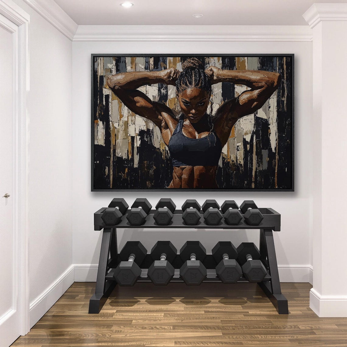 Empowering Female Portrait Art, Muscular Woman Poster, Fitness Wall Art ...
