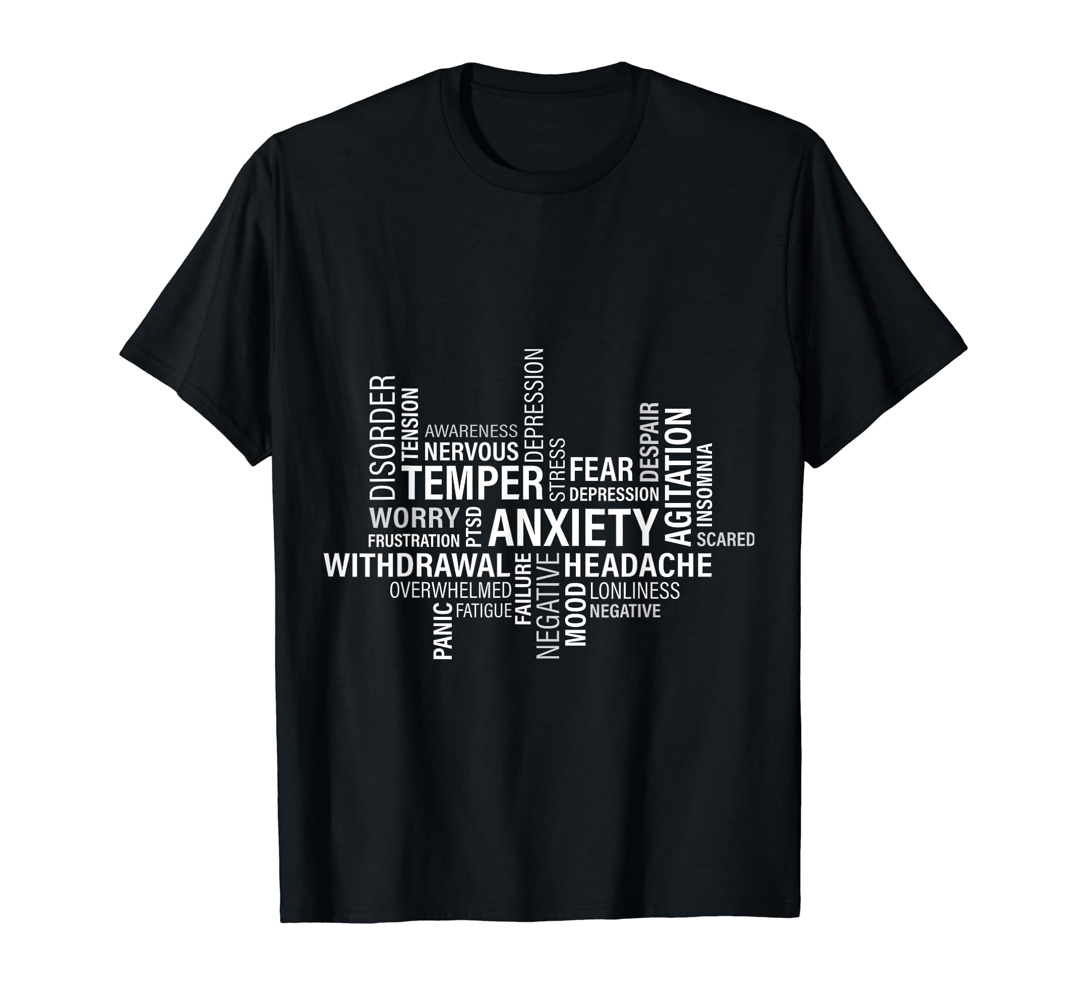 Empowering Mental Health Awareness Word Cloud T-Shirt for Depression ...