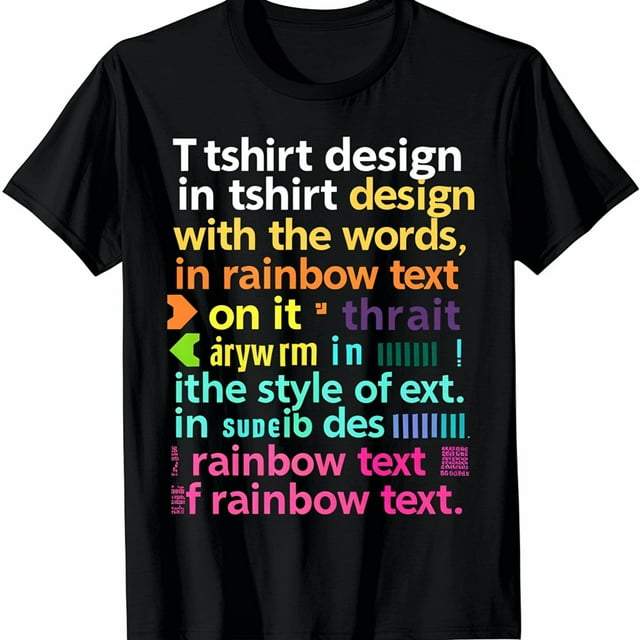 Empowerment Rainbow Text Black Tee Inclusive Message Shirt for Equality ...