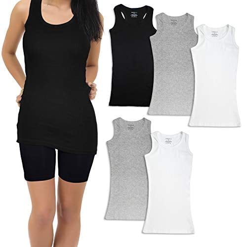 Emprella Tank Tops for Women, 6 Pack Ribbed Racerback Tanks - Walmart.com