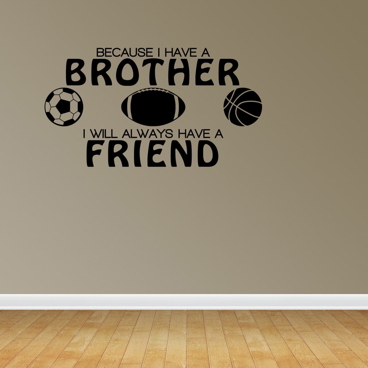 Empresal Because I Have A Brother Sports Lettering Decal Wall Vinyl ...