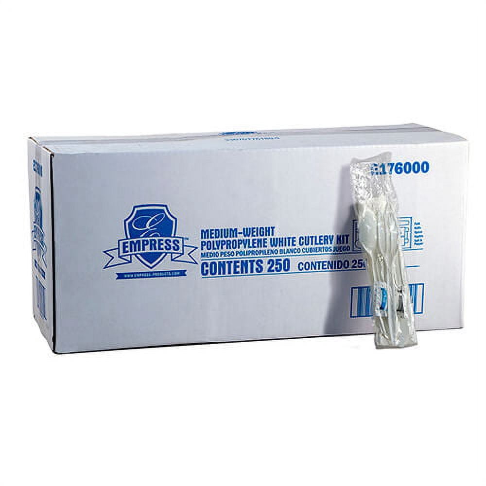 Empress E176000 White Medium-Weight Cutlery Kit - 250 / CS - Walmart.com