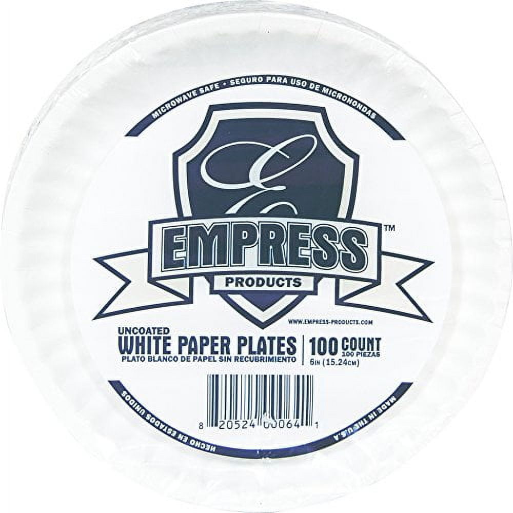 Empress E30400 00066 Uncoated Paper Plate, 9" Size, 6.25" Height, 8.25 ...