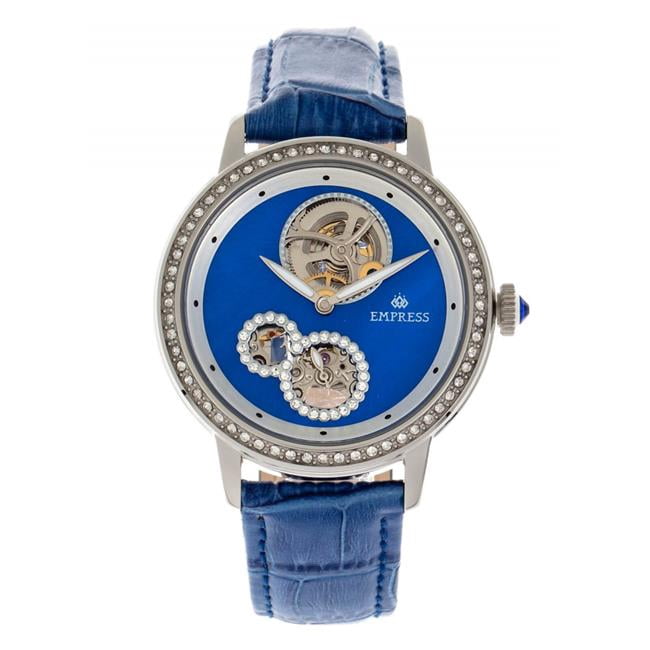 Empress EMPEM2902 Tatiana Automatic Semi-Skeleton Leather Band Watch ...