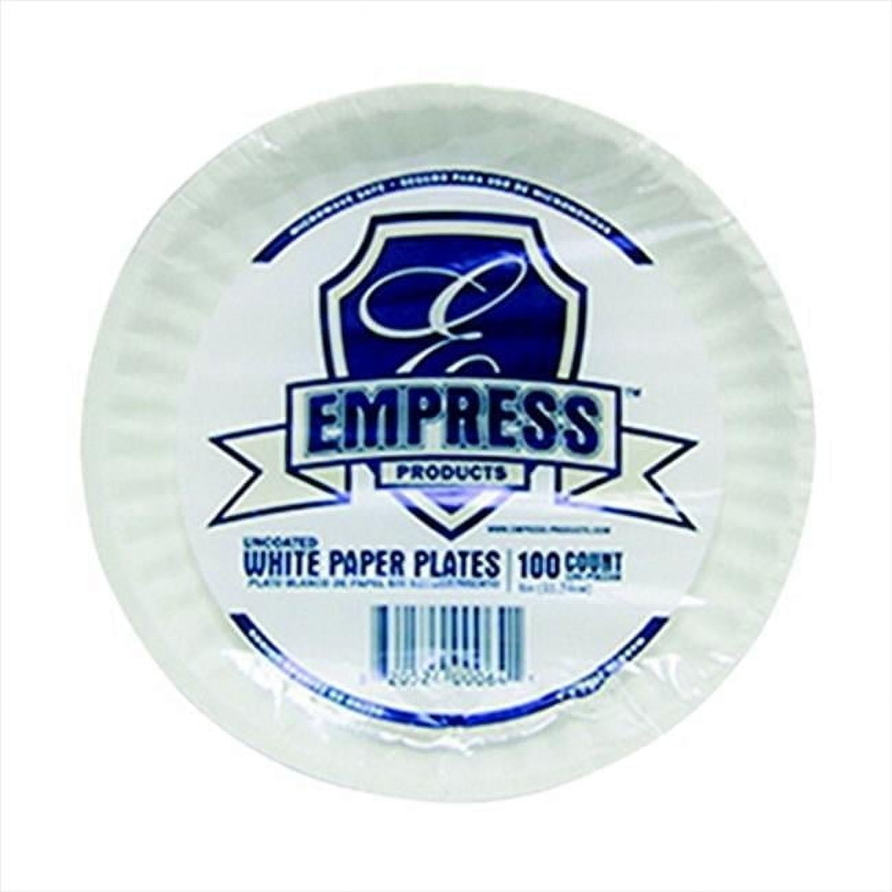 Empress RSC40808 9 in. Uncoated Paper Plates, White - Walmart.com