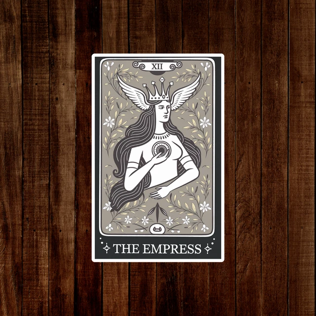 The Empress Tarot Card Sticker - Vintage Mystical Illustrationphone ...