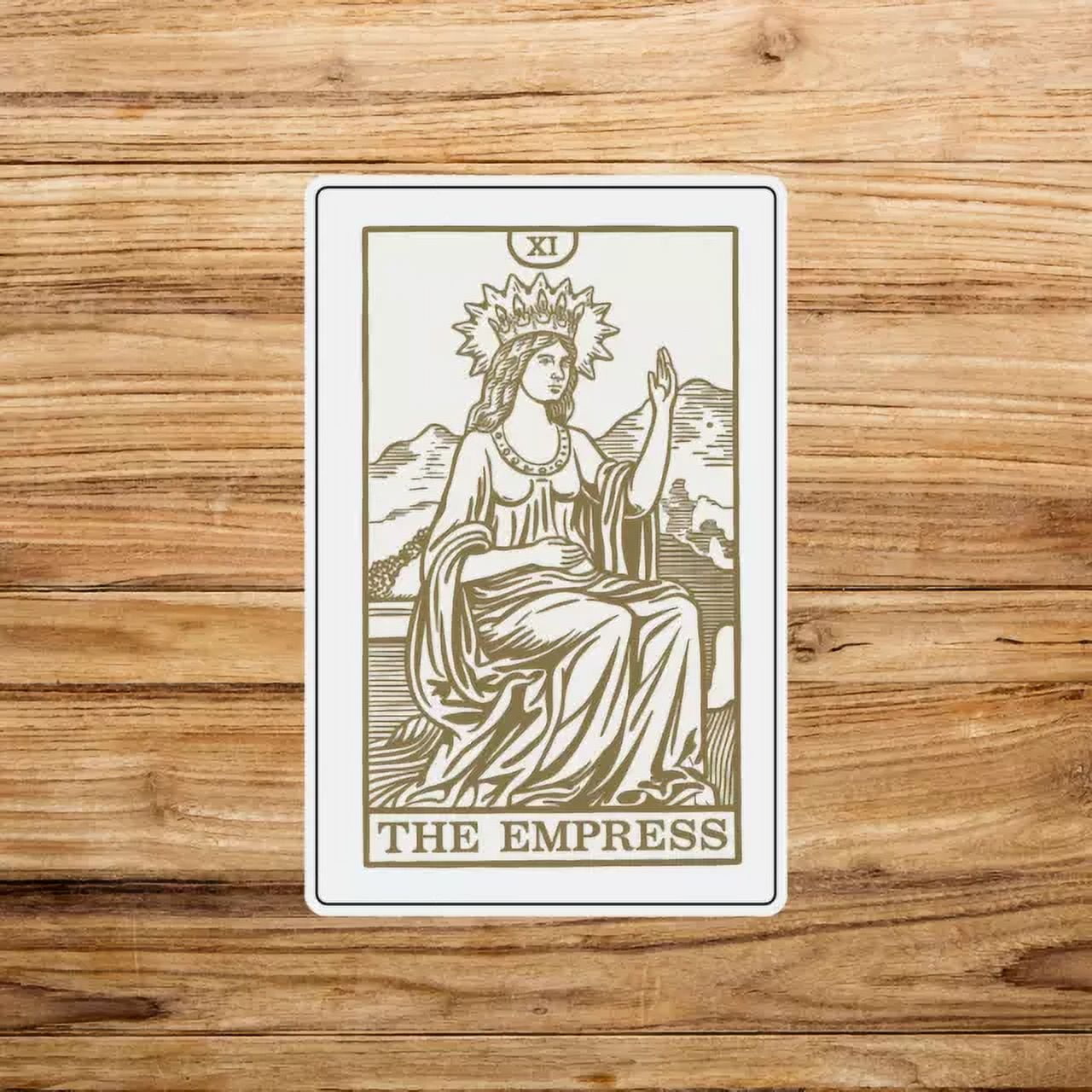 The Empress Tarot Card Sticker - Vintage Woodcut Illustration ...