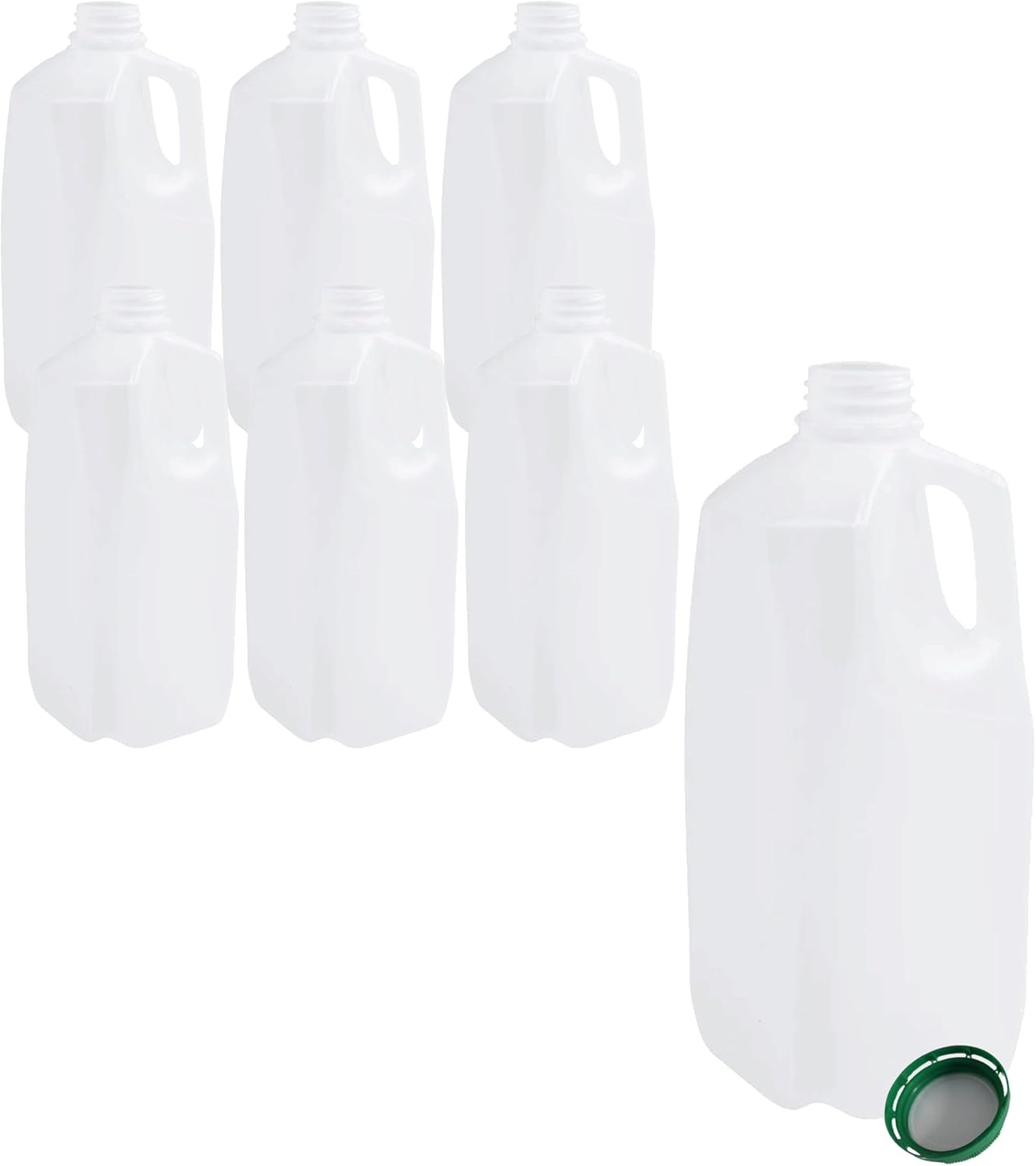 Empty - 64 Oz HDPE Plastic Juice Bottles with GREEN Tamper Evident ...