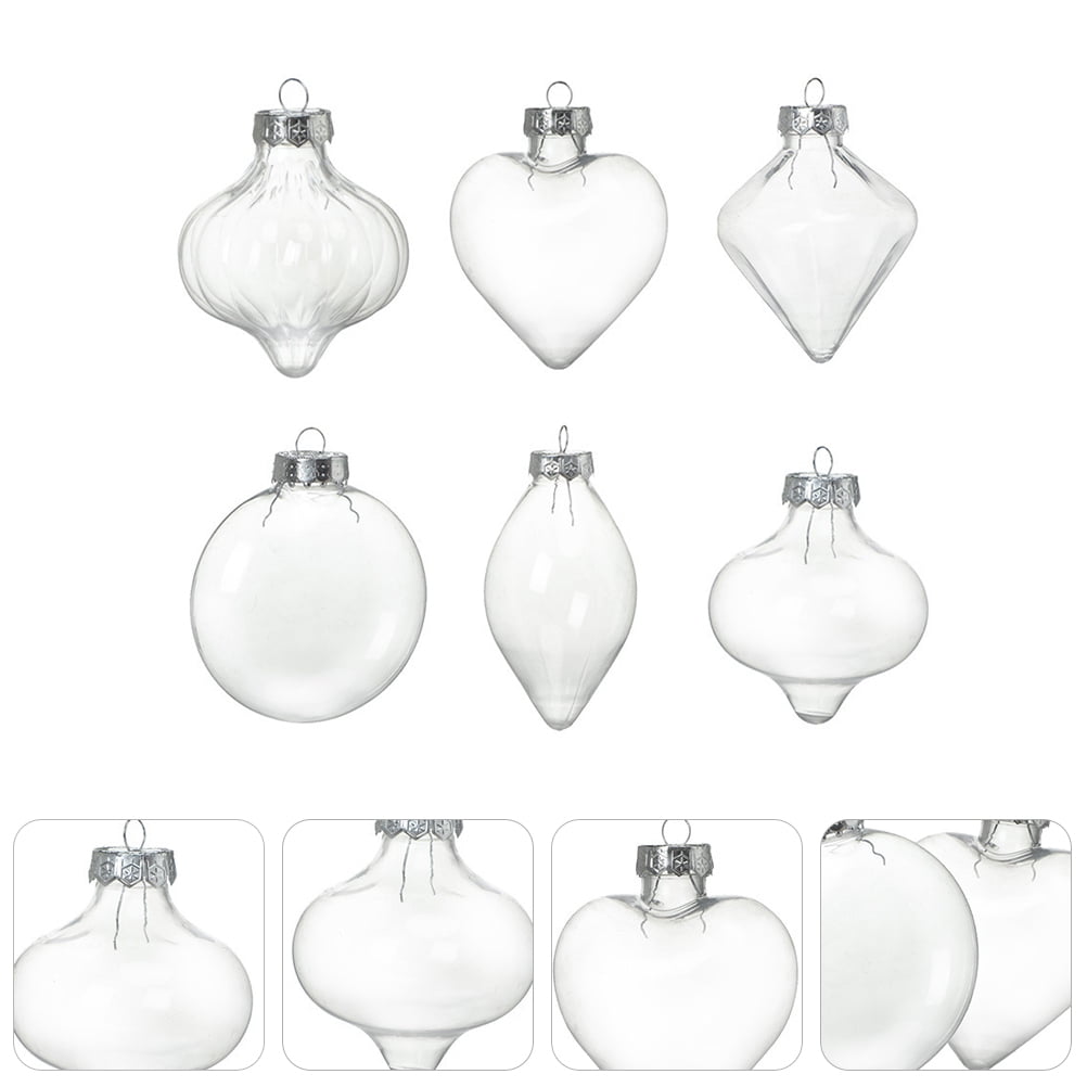 WRISTBIQUE Transparent PET Christmas Baubles 6pcs Fillable for Crafts ...