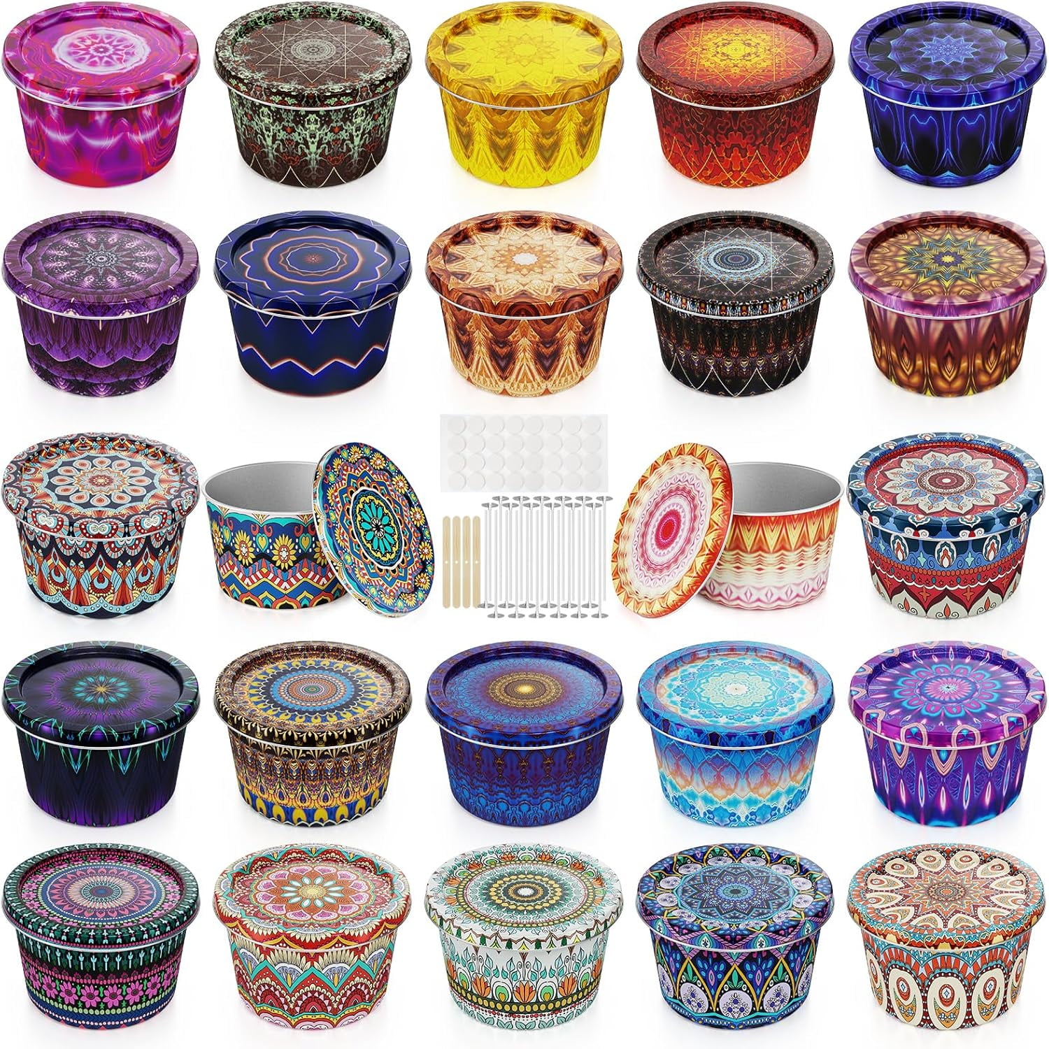 Empty Candle Tins for Making Candles, 24 Pack 2.2 oz Metal Containers ...
