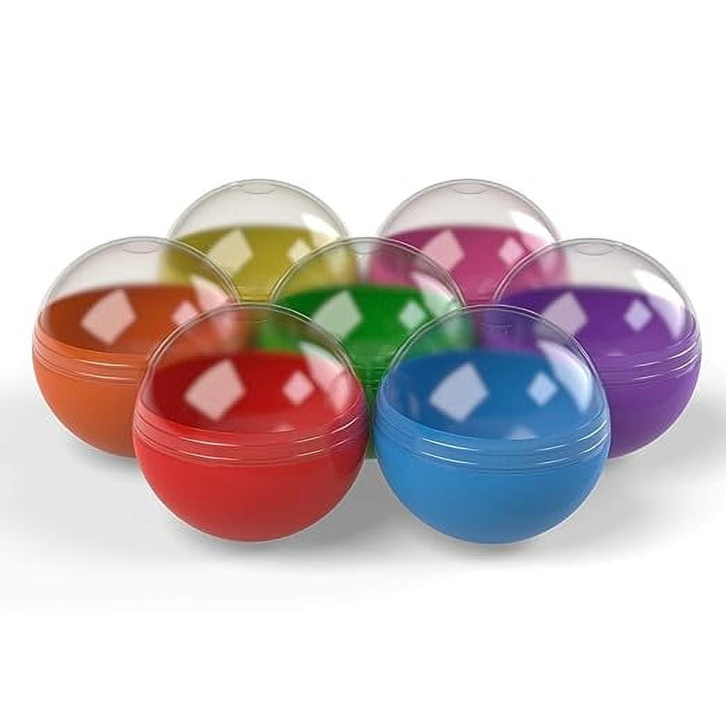 Empty Clear-Colored Round Capsules 2 inch 50 pcs Bulk 7 Colors Capsule ...