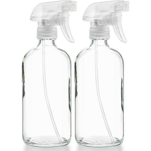 ® Empty Clear Glass Spray Bottles - Refillable 16 oz Containers for ...