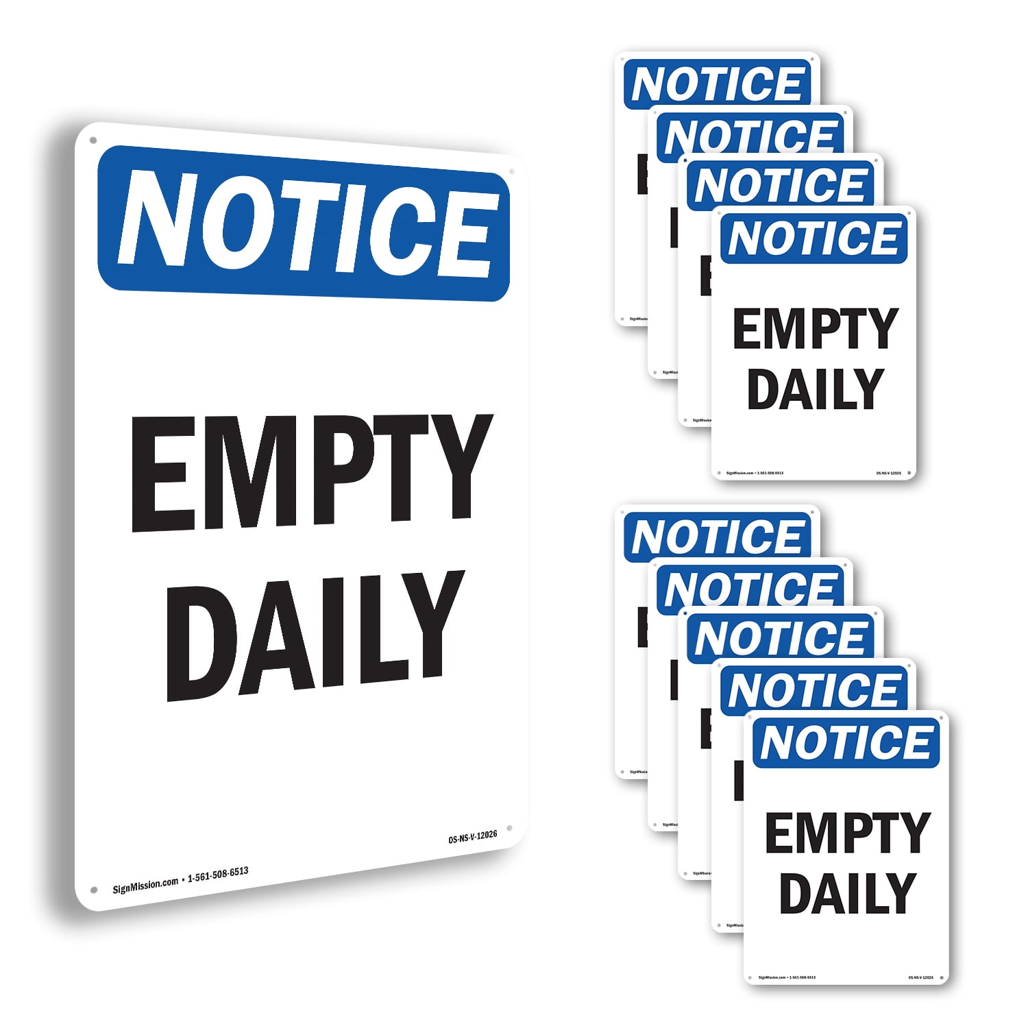 Empty Daily OSHA Notice Rigid Plastic Sign 10 Inch x 7 Inch - 10 Pack ...