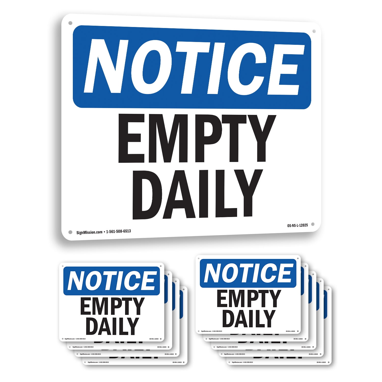 Empty Daily OSHA Notice Rigid Plastic Sign 10 Inch x 7 Inch - 10 Pack ...