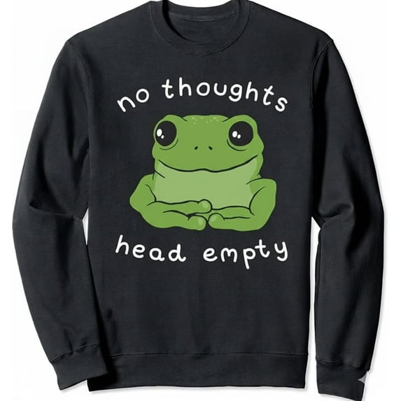 Empty Frog Meme Aesthetic No Thoughts Head SWEATSHIRT All Size S-5XL ...
